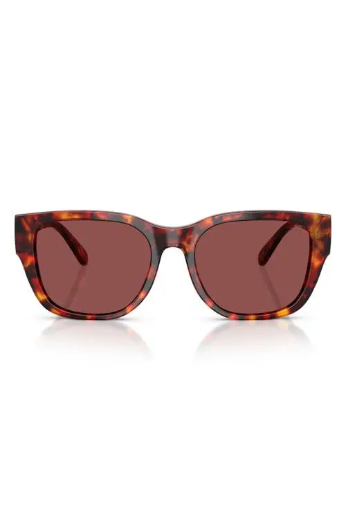 DIESEL® 53mm Square Sunglasses - Havana Brown/ Dark Violet/ Red
