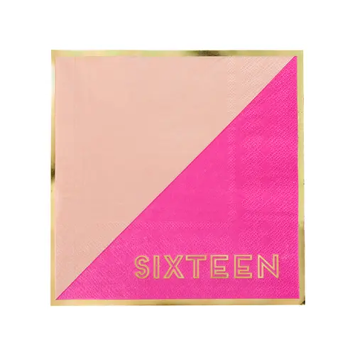 JOLLITY & CO Sweet 16 Large Napkins - Assorted Pre-pack