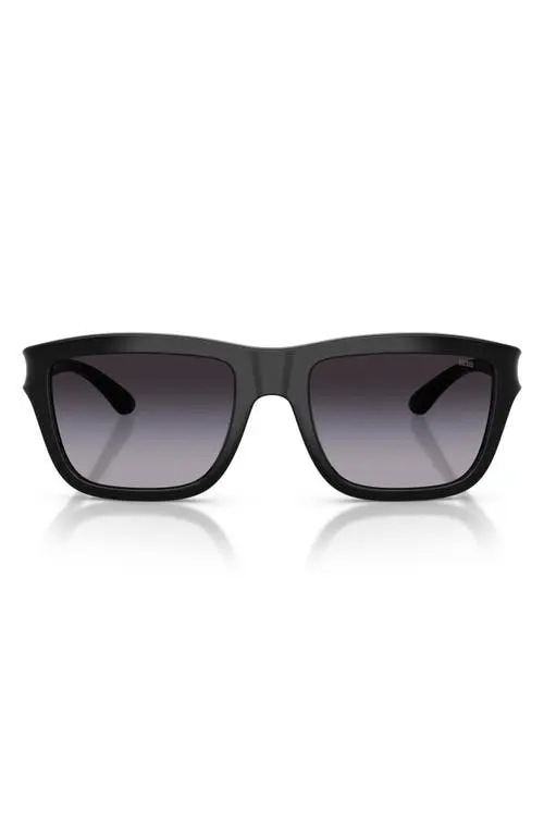 DIESEL® 55mm Square Sunglasses - Shiny Black/ Gradient Grey