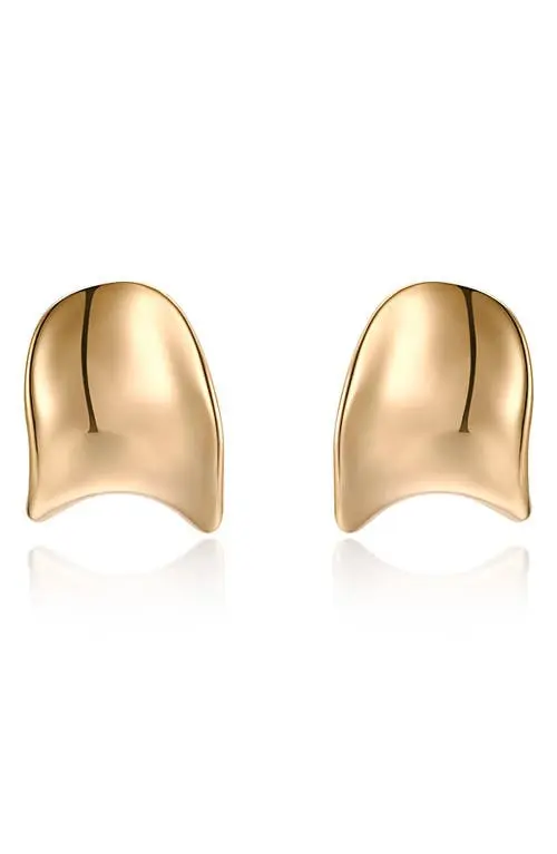 Ettika Curved Stud Earrings - Gold