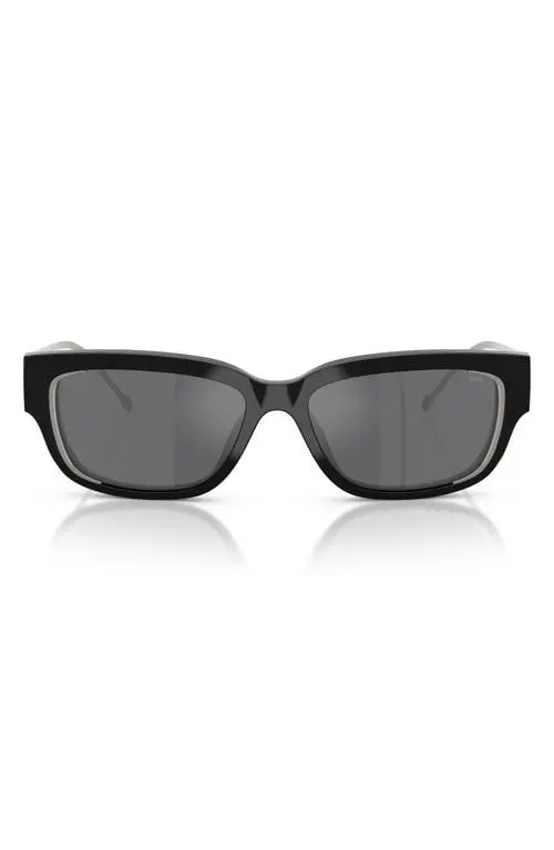 DIESEL® Rectangle Sunglasses - Black/grey Silver Mirror