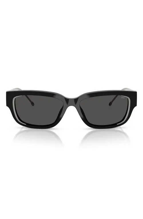 DIESEL® Rectangle Sunglasses - Shiny Black/ Dark Grey
