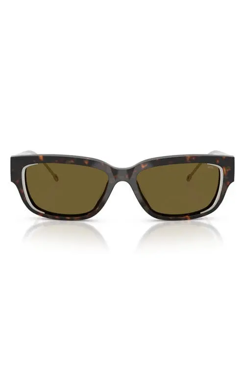 DIESEL® Rectangle Sunglasses - Shiny Dark Havana/ Brown