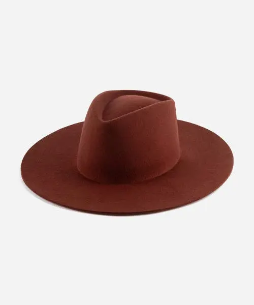 Gigi Pip Dakota Wide Brim Felt Hat - Rusty Red