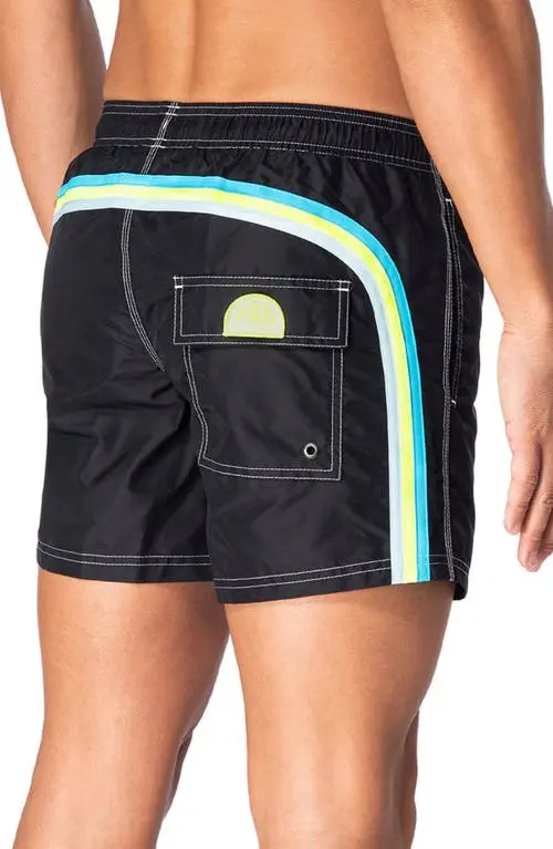 Sundek Stripe Board Shorts - Black