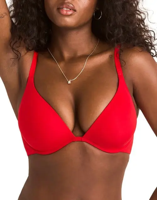 ADORE ME Natalya Push Up Plunge Bra - Bright Red