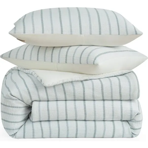 UGG Alamitos Stripe Comforter & Shams Set - White/ Current