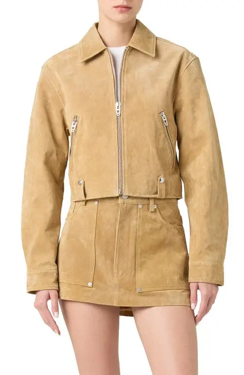 Blanknyc Crop Suede Jacket - Cinnamon Crunch