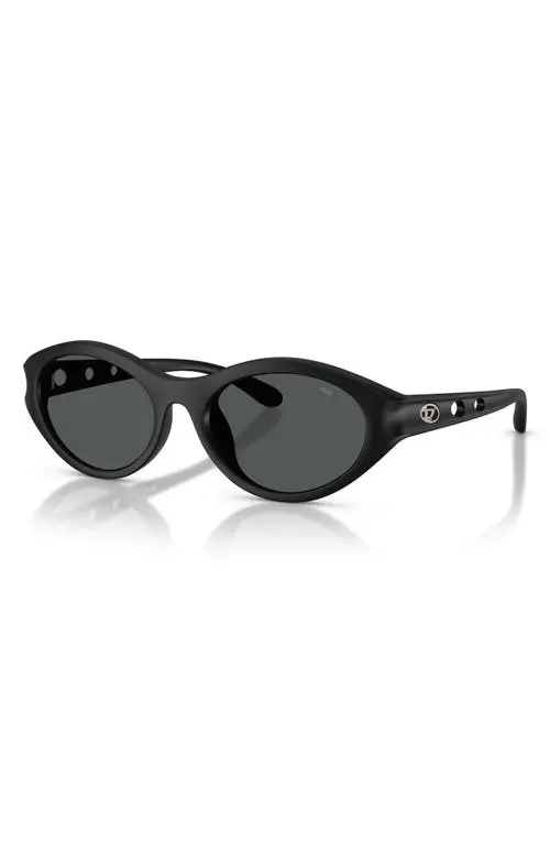 DIESEL® Oval Sunglasses - Matte Black/ Dark Grey