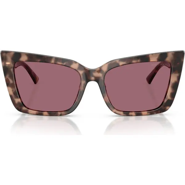 JIMMY CHOO 54mm Butterfly Sunglasses - Opal Pink Havana/violet