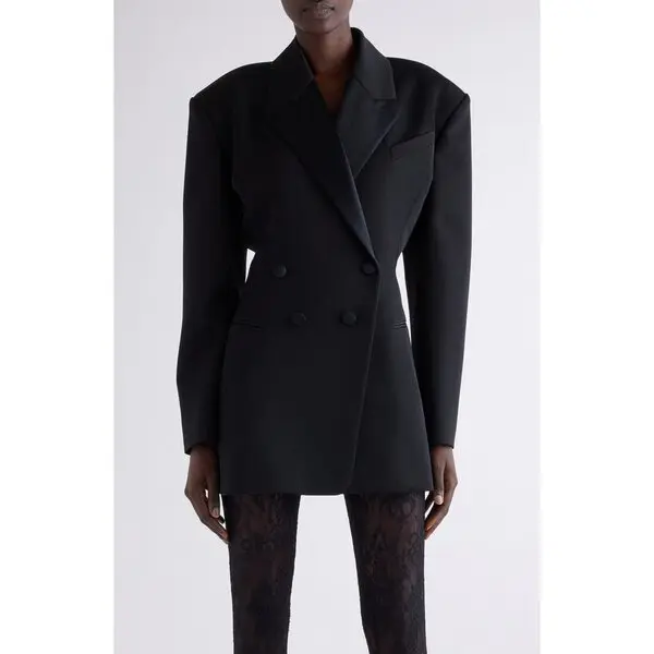 Givenchy Pleated Back Wool Smoking Jacket - Black