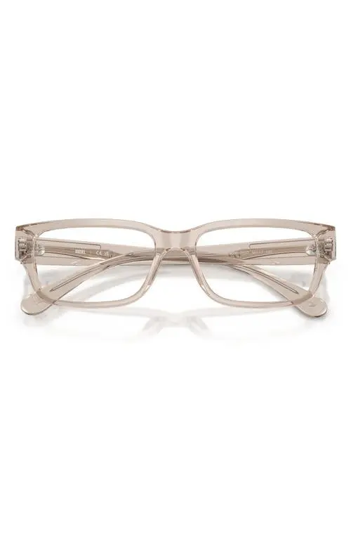 DIESEL® 56mm Square Optical Glasses - Transp Taupe/ Demo