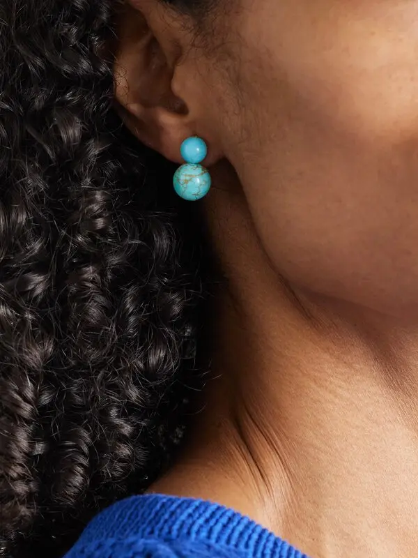 JENNIFER BEHR Cara Gold-tone Earrings - Blue