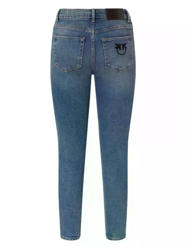 Pinko Logo-embroidered Slim-fit Jeans