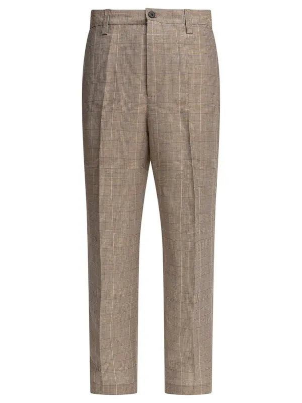 NN.07 Prince Of Wales Linen-wool Trousers