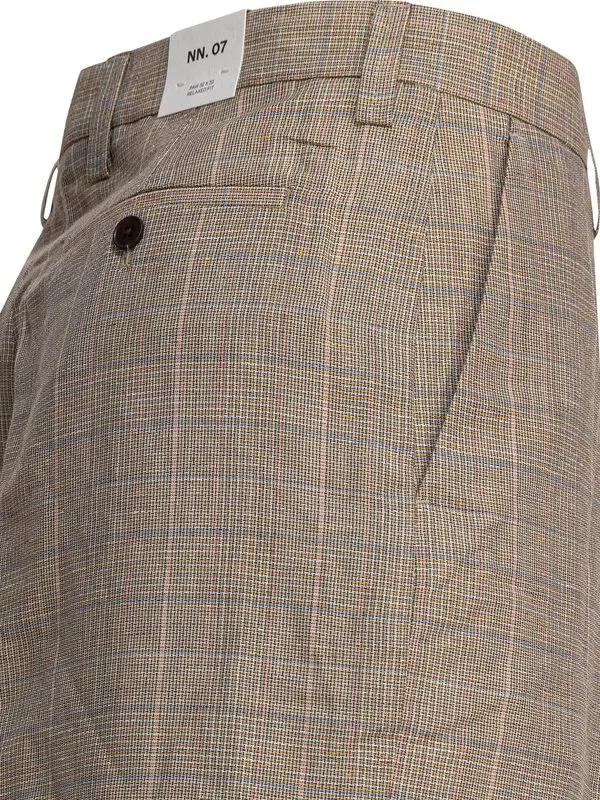 NN.07 Prince Of Wales Linen-wool Trousers