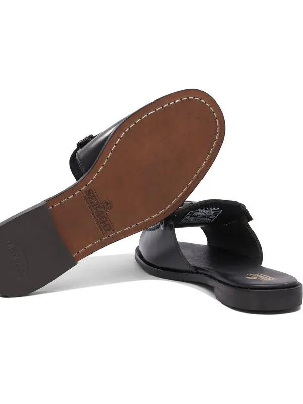 SEBAGO Leather Slides - Black