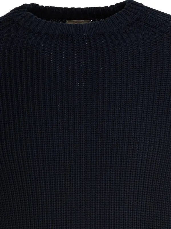 RAKKI Crew-neck Cotton Sweater - Blue
