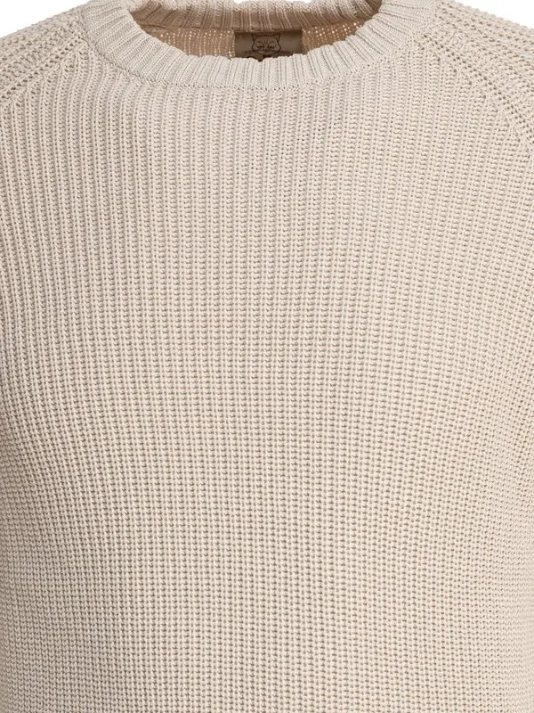 RAKKI Crew-neck Cotton Sweater - Beige