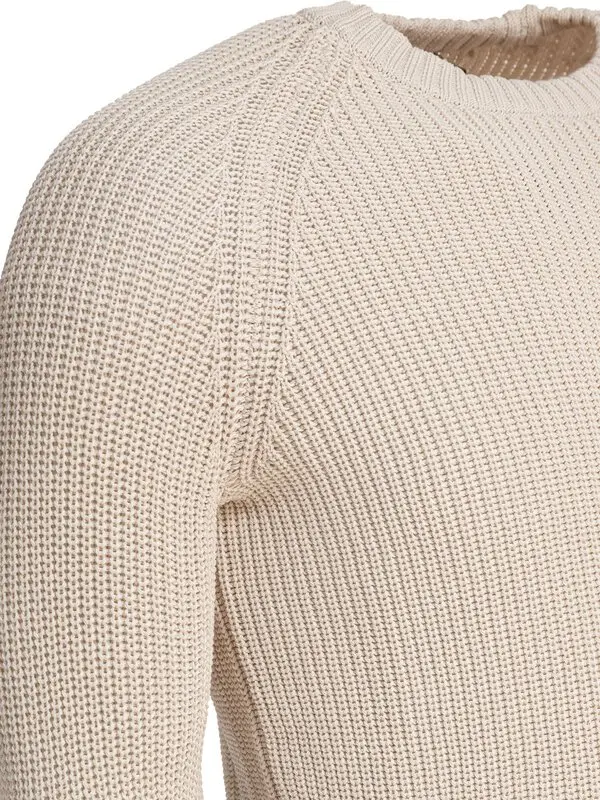 RAKKI Crew-neck Cotton Sweater - Beige