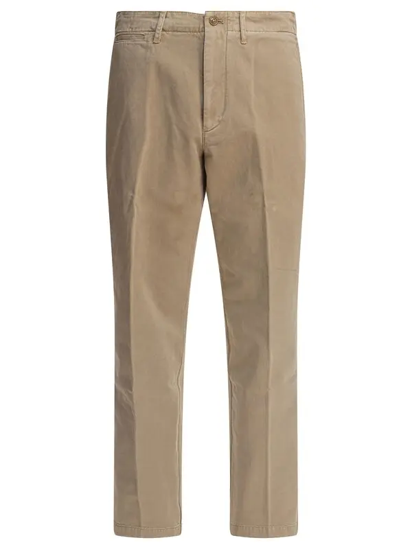 ALEX MILL Straight-leg Cotton Trousers - Beige