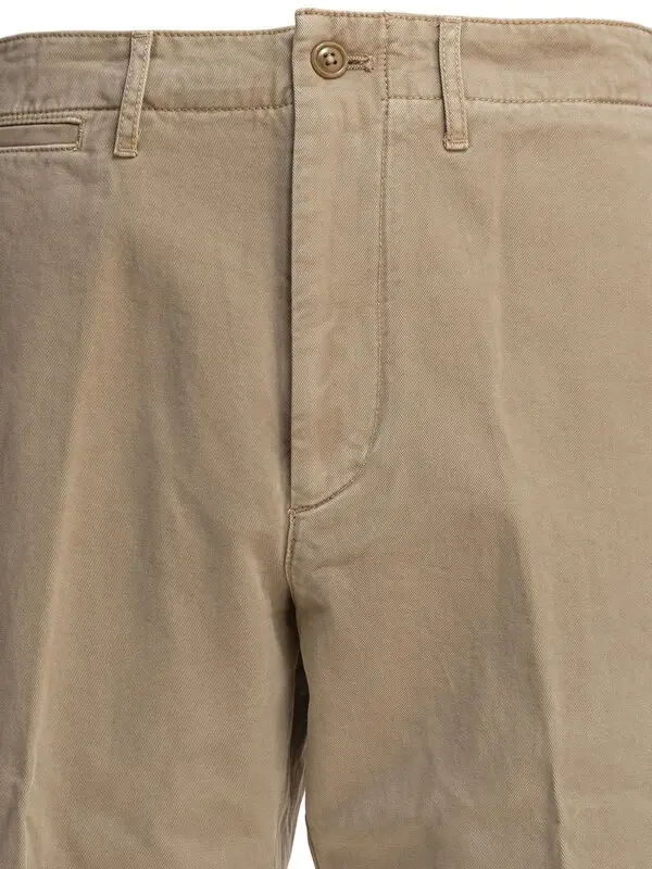 ALEX MILL Straight-leg Cotton Trousers - Beige