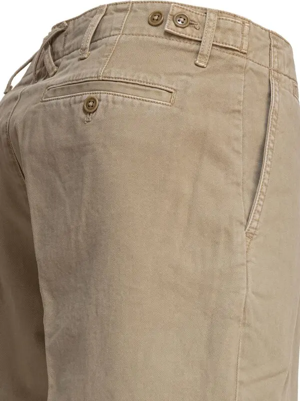 ALEX MILL Straight-leg Cotton Trousers - Beige