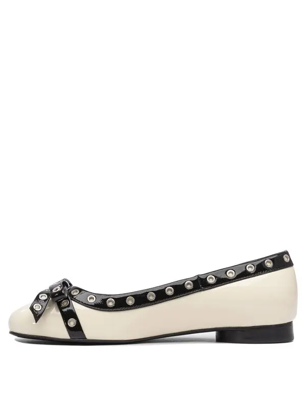 GANNI Eyelets Bow Ballerina Flat