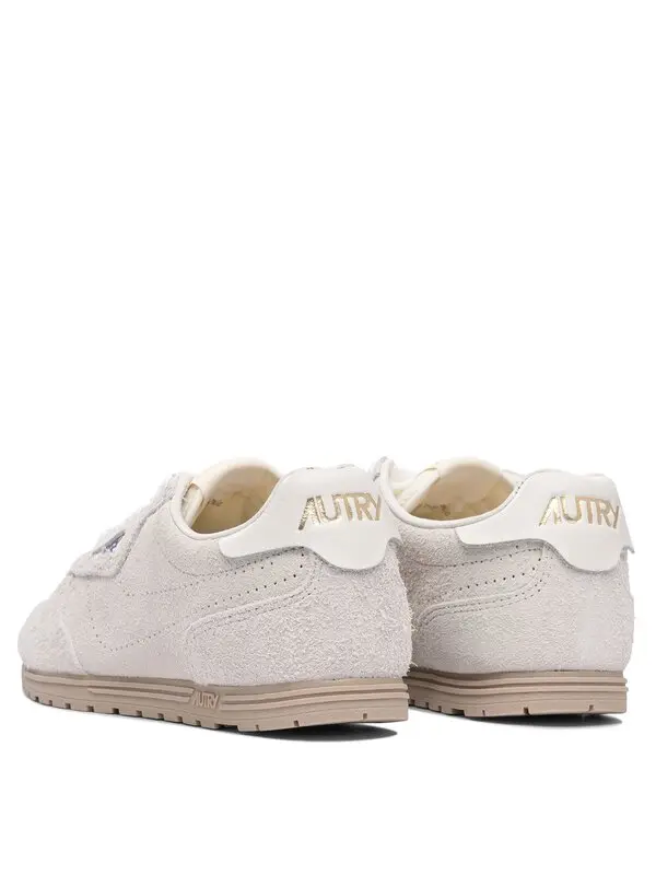 AUTRY Windspin Low Top Sneakers With Shaved Suede - White