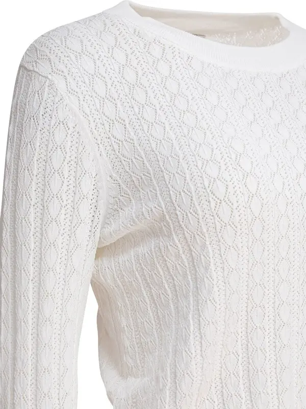 LOULOU STUDIO Tinos Crew-neck Knit Sweater - White