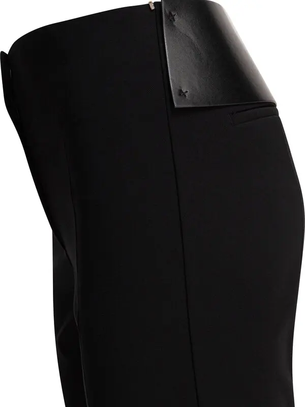 Max Mara Flared Trousers With Leather Belt