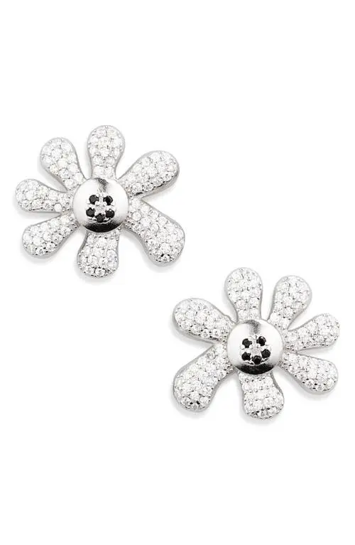 Collina Strada Happy Blossom Crystal Pavé Mismatched Stud Earrings - Crystal Clear Pave