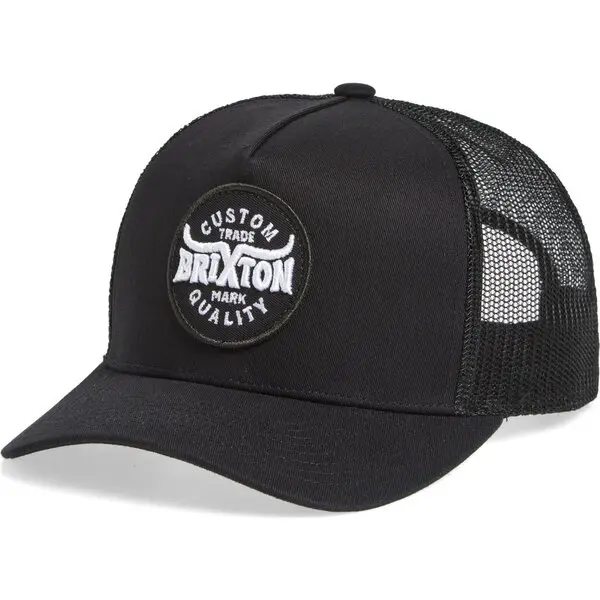 Brixton Gibson Netplus® Trucker Hat - Black/ Black