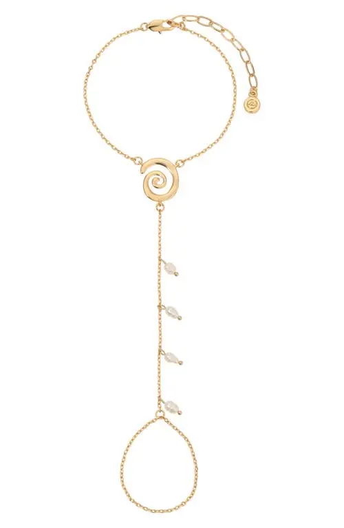 Ettika Aura Freshwater Pearl Hand Chain - Gold