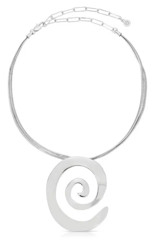 Ettika Aura Swirl Pendant Necklace - Silver
