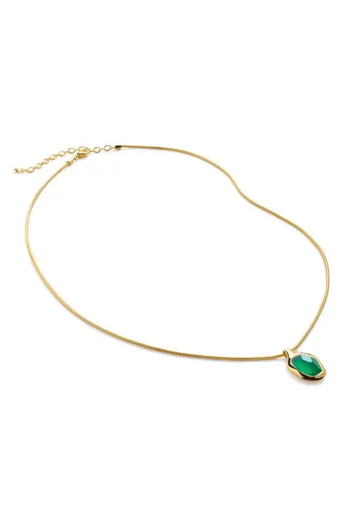 Monica Vinader Odyssey Green Onyx Pendant Necklace - 18k Gold Vermeil / Green Onyx