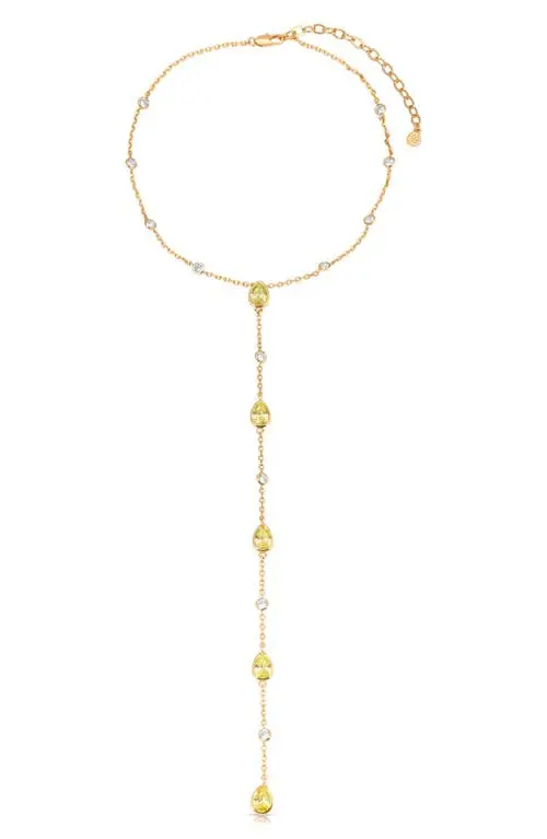Ettika Marquise Stone Lariat Necklace - Peridot