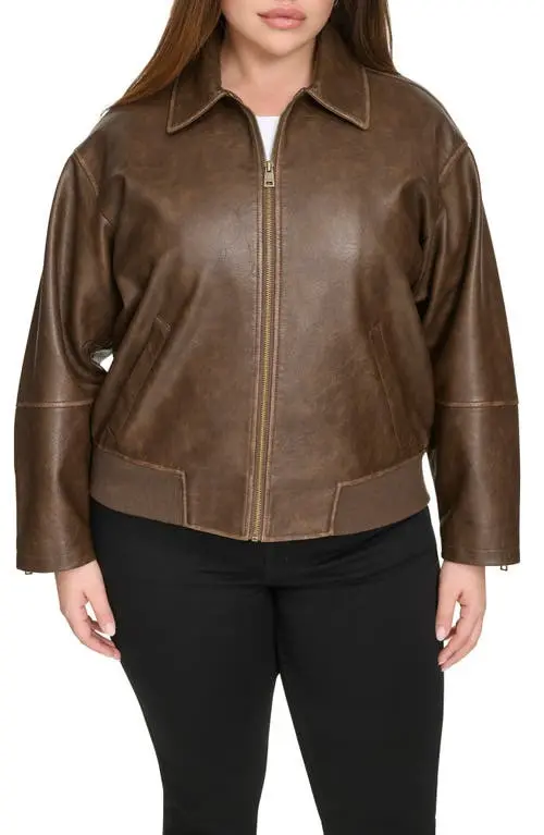 LEVI'S Faux Leather Jacket - Saddle