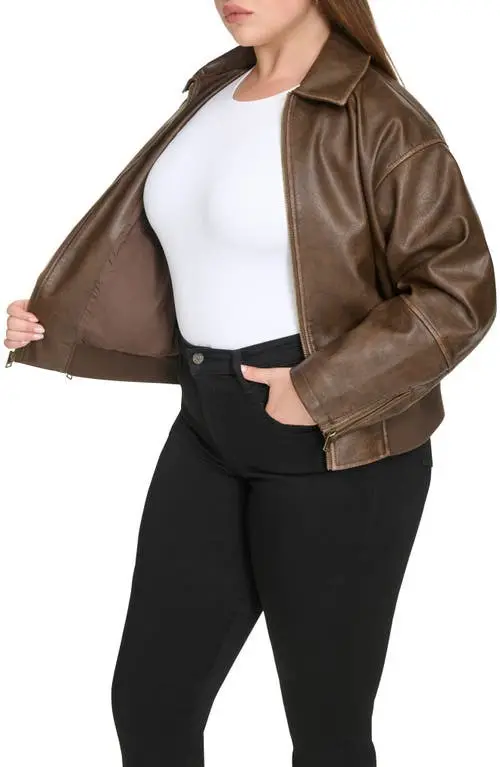 LEVI'S Faux Leather Jacket - Saddle