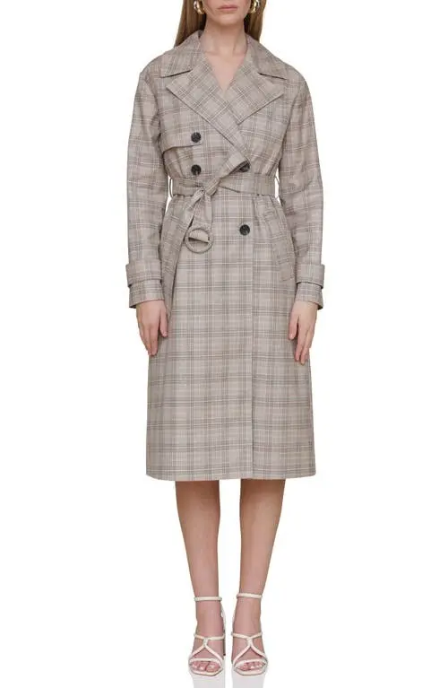 Avec Les Filles Plaid Trench Coat
