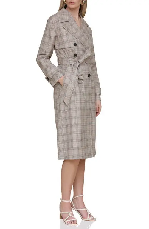 Avec Les Filles Plaid Trench Coat