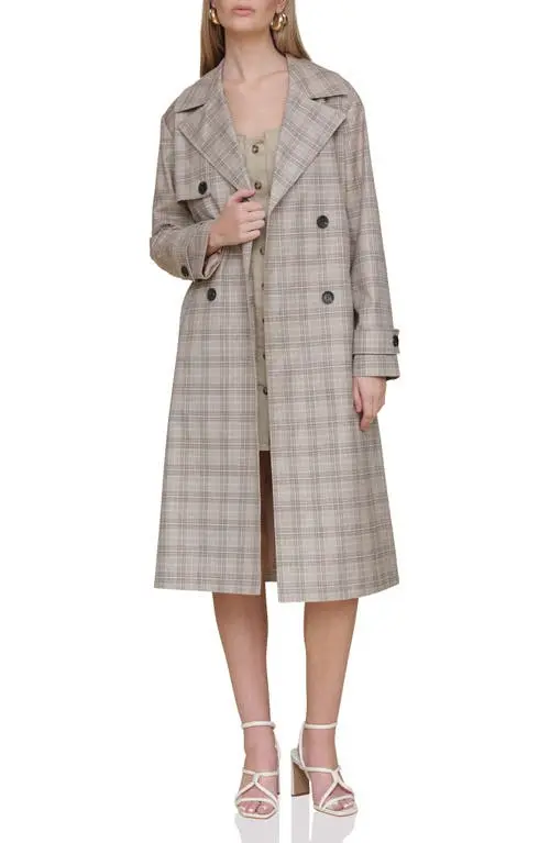 Avec Les Filles Plaid Trench Coat