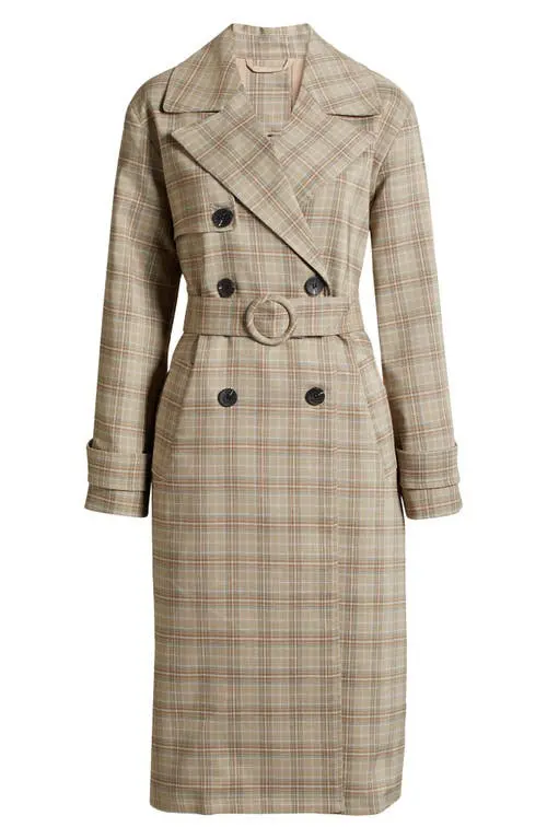 Avec Les Filles Plaid Trench Coat