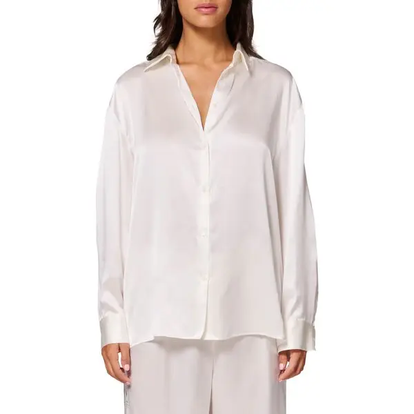 Simone Perele Love Me Silk-blend Button-up Shirt - Ivory