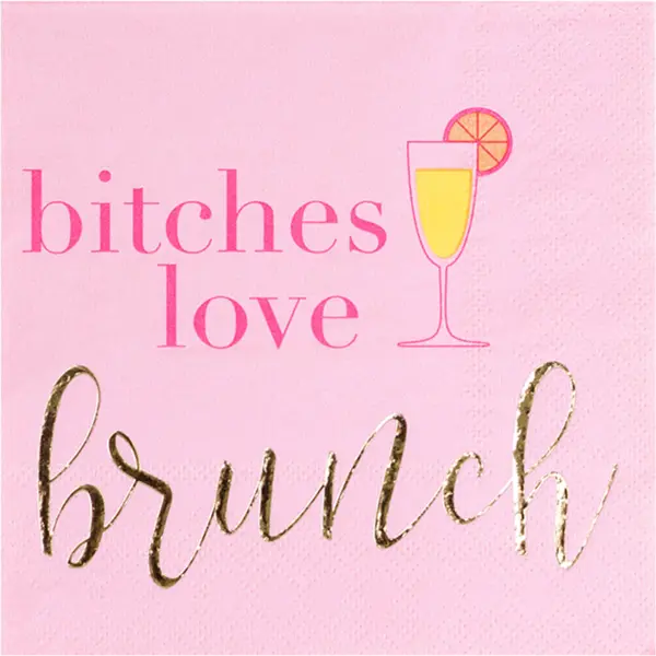 JOLLITY & CO Cocktail Themed Cocktail Napkins - Bitches Love Brunch