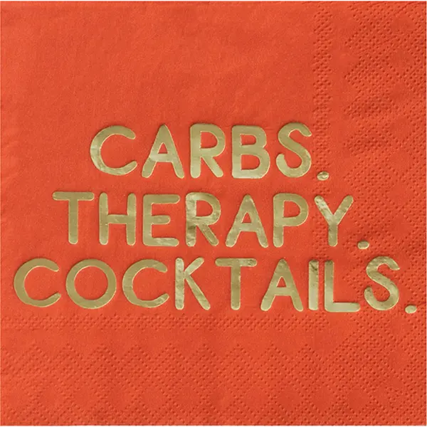 JOLLITY & CO Cocktail Themed Cocktail Napkins - Carbs/ Therapy/ Cocktails