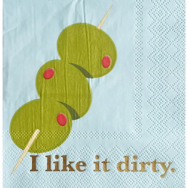 JOLLITY & CO Cocktail Themed Cocktail Napkins - I Like It Dirty