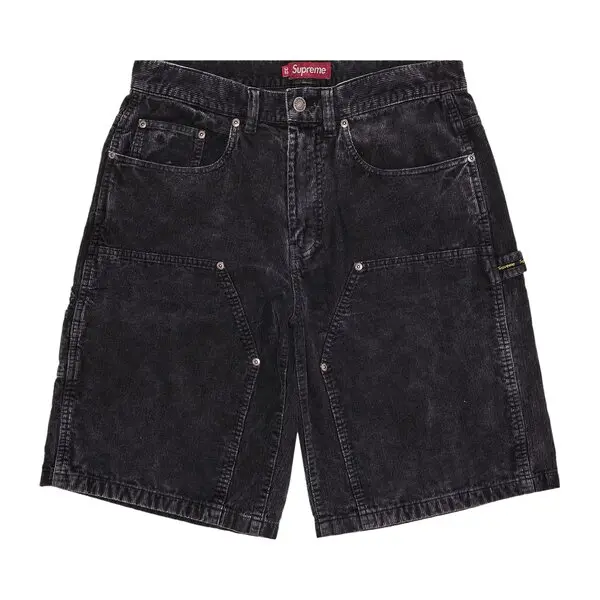 Supreme Washed Corduroy Double Knee Painter Short - Black