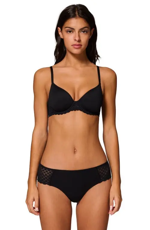 Simone Perele Subtile Lace Trim Boyshorts - Black
