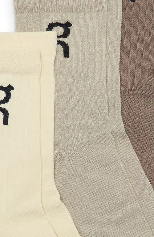 On Logo Organic Cotton Crew Socks - Hare/brume